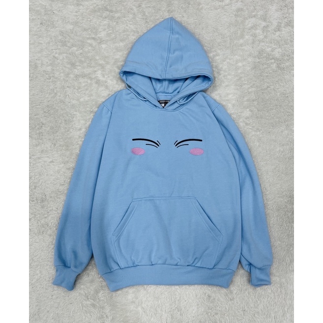 Jual Hoodie Rimuru Face Embroidery Sky Blue Anime Manga Tensei Shitara ...