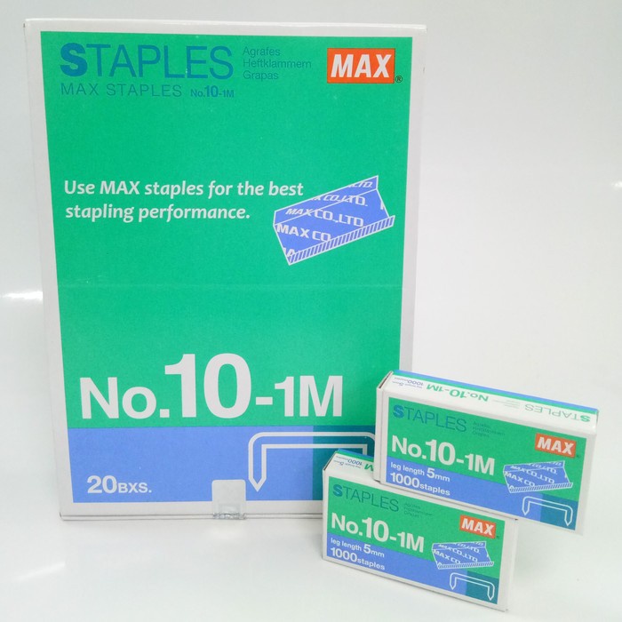 Jual ISI STAPLES / REFILL STAPLES MAX NO.10-1M PER PACK MERR | Shopee ...