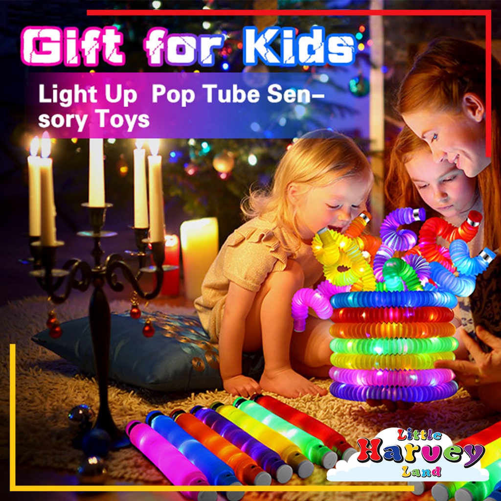 Jual Mainan Edukasi Anak LIGHT POP TUBE LED Puzzle Lampu Nyala Pipa ...