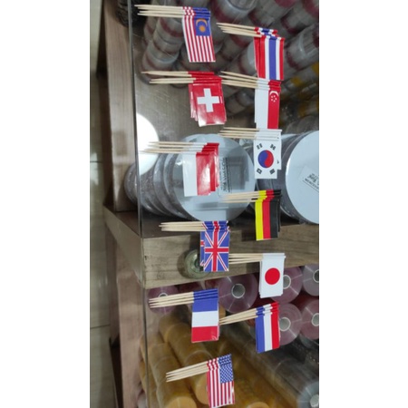 Jual Cake Topper Bendera/Hiasan Kue Tusuk Bendera/Topper Bendera Negara ...