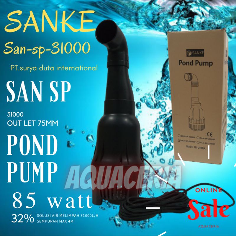 Jual Mesin Pompa Kolam Sanke San-Sp31000 Pond Pump 85W output 31000L/H ...