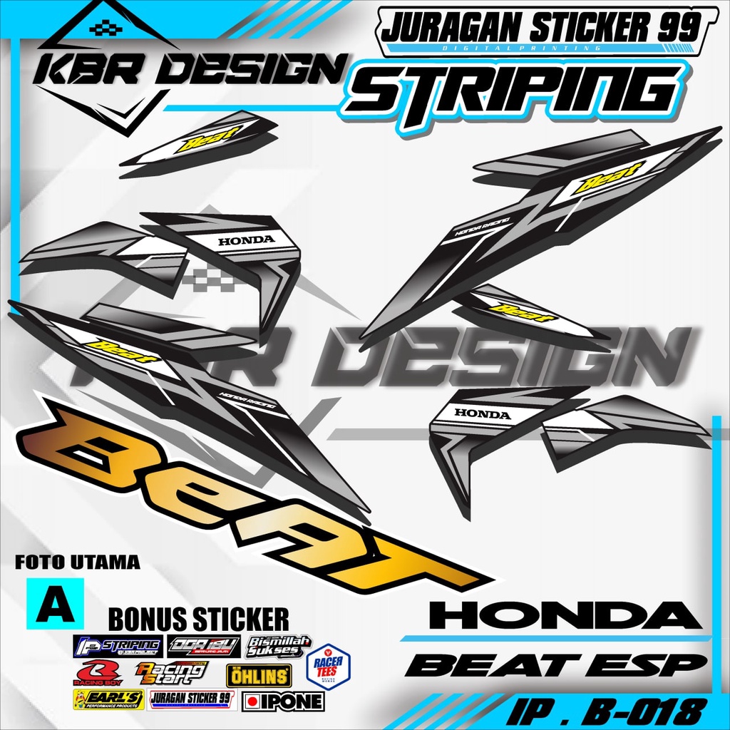 Jual Sticker Striping BEAT ESP (COD) Sticker Striping Lis Variasi Motor ...