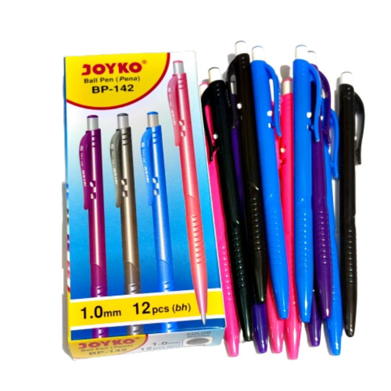 Jual [ERA] Bolpen Pulpen Pena Joyko BP-142 1.0 mm 1 Box 12 Pcs | Shopee ...