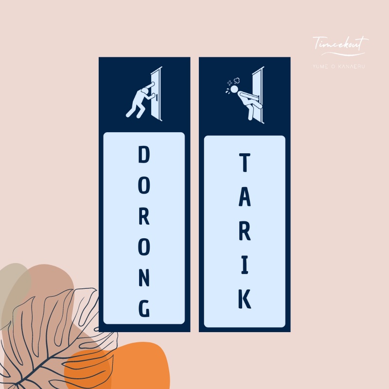 Jual STIKER SIGN LABEL PINTU STICKER DORONG TARIK PINTU | Shopee Indonesia