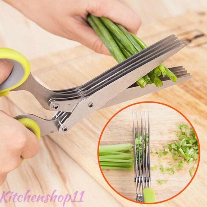 Jual Harga Max--Gunting sayur serbaguna / gunting 5 lapis daun bawang ...
