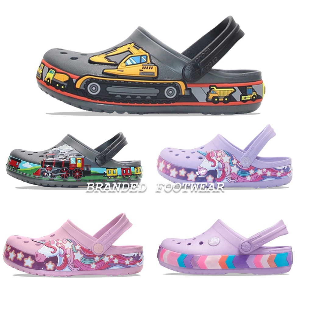 Jual Crocs Kid's Fun Lab / Unicorn / Excavator / Train Band Clog ...