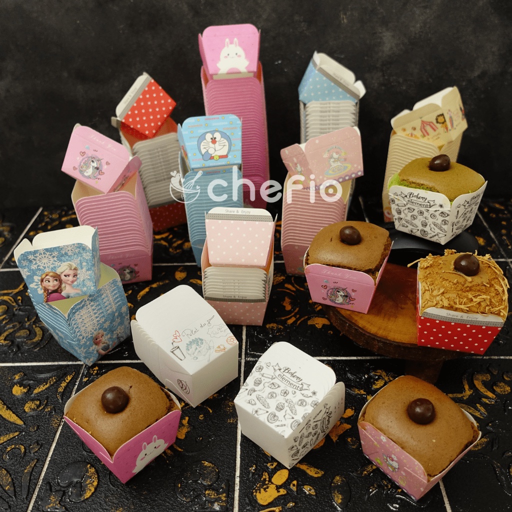 Jual Paper Cupcake Case Kotak Kue Muffin Hokkaido Lava Cake Roti Bluder ...