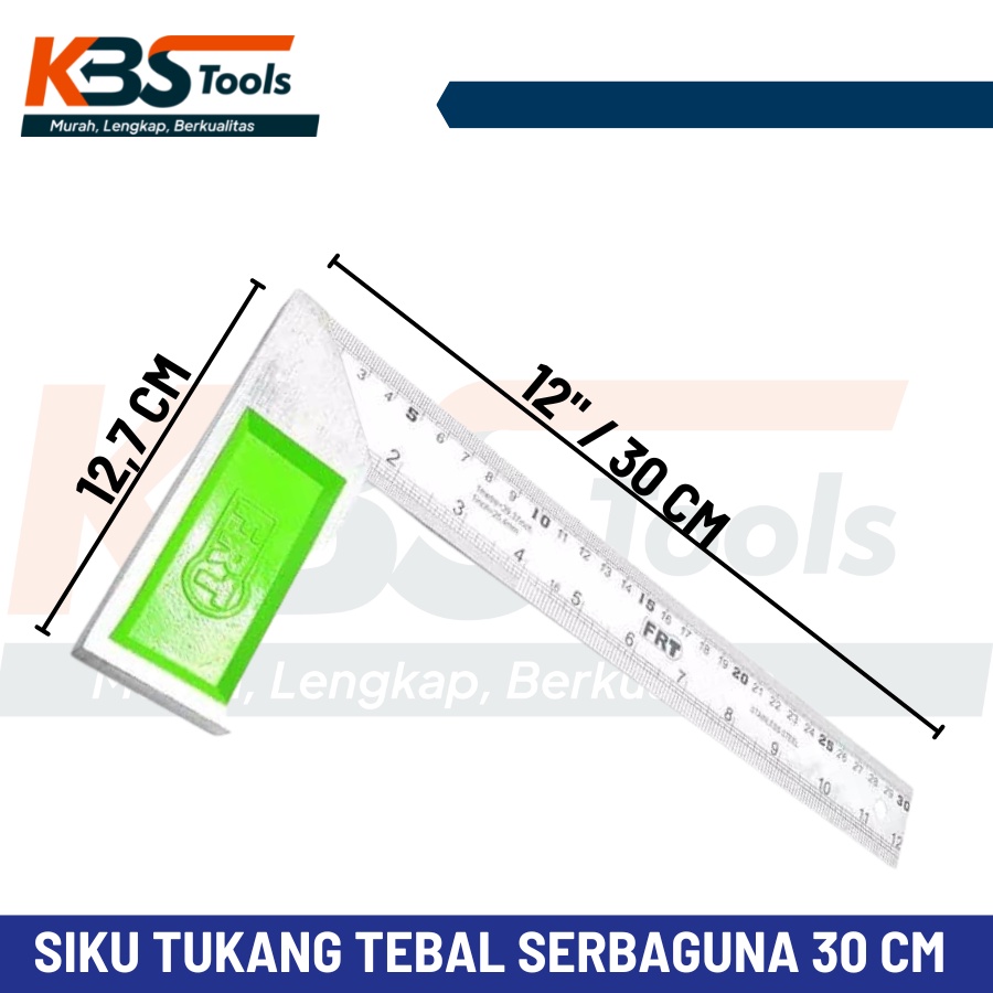 Jual Penggaris Siku Tukang Besi Tebal 30 cm - Mistar L Sudut 12 Inch ...
