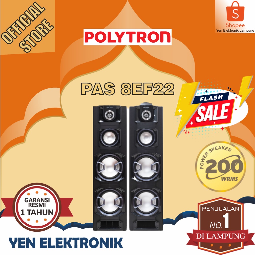 Jual Speaker POLYTRON PAS 8EF22 Bluetooth Speaker Aktif Karaoke 8 Inch ...