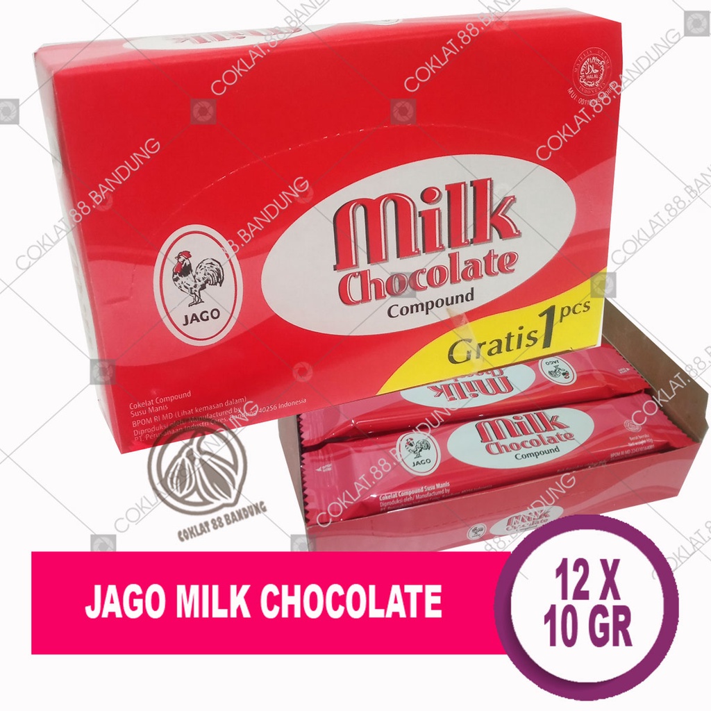 Jual COKLAT JAGO MILK 1 BOX ISI 12 CHOCOLATE JADUL, COKELAT AYAM JAGO ...