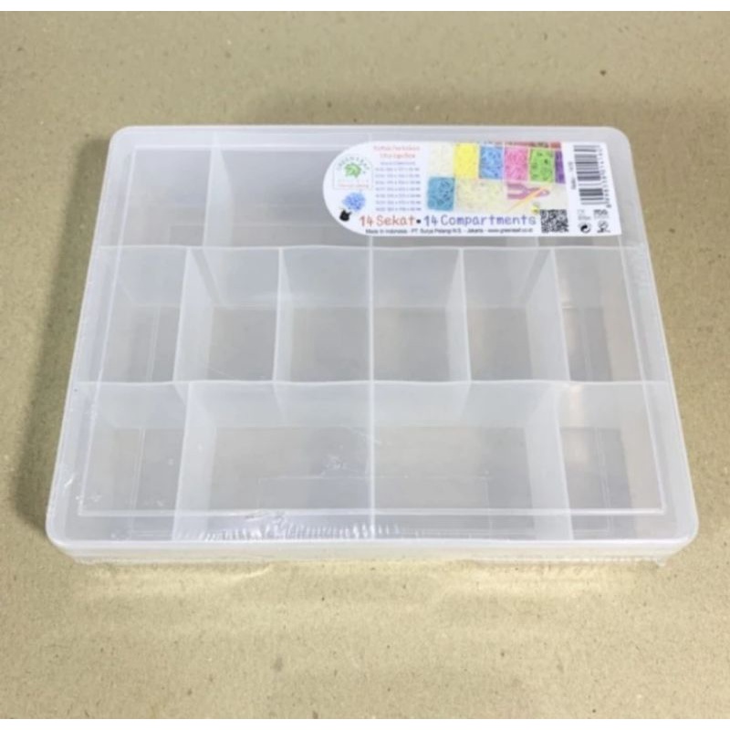 Jual Kotak Perkakas Storage Box 14 Sekat Green Leaf / 1416 | Shopee ...