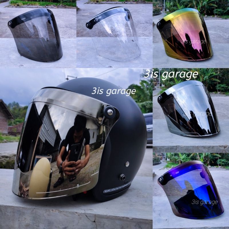 Jual KACA VISOR BOGO FLAT VENOM DATAR RETRO KLASIK | Shopee Indonesia
