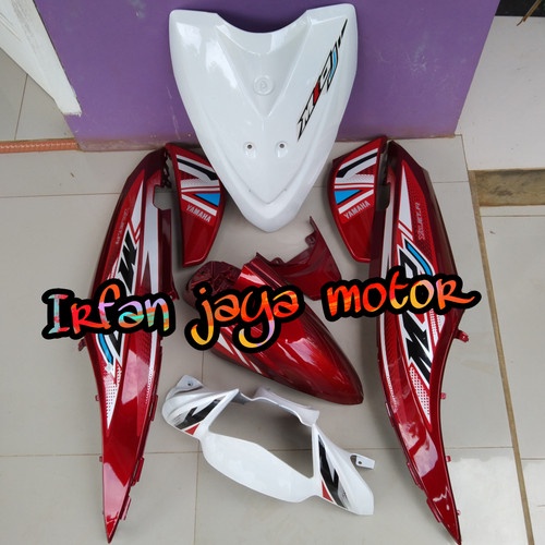 Jual Full Cover Body Halus Yamaha Mio J Merah Putih plus Striping ...