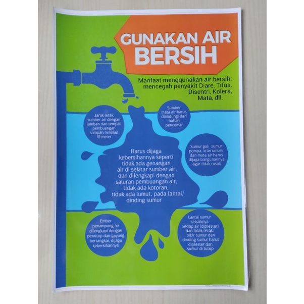 Jual Poster Gunakan Air Bersih Kode 83 | Shopee Indonesia
