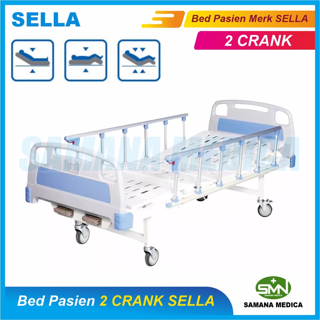 Jual BED PASIEN 2 CRANK / Ranjang / Tempat Tidur Pasien 2 Crank SELLA | Shopee Indonesia