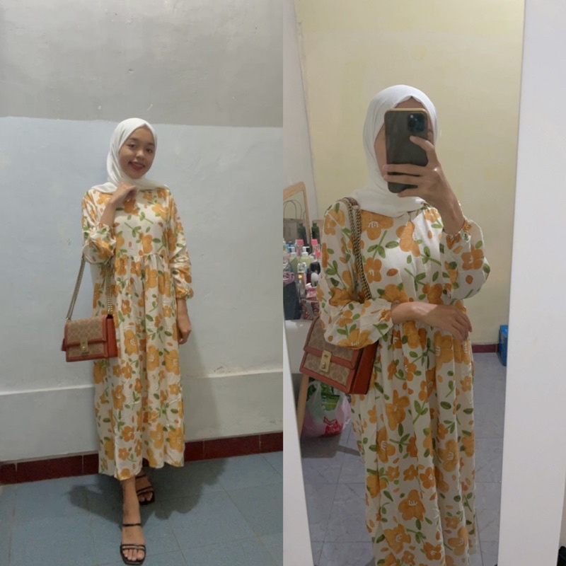 Jual Midi Dress Remaja Terbaru Size L XL XXL 3L 4L | Shopee Indonesia