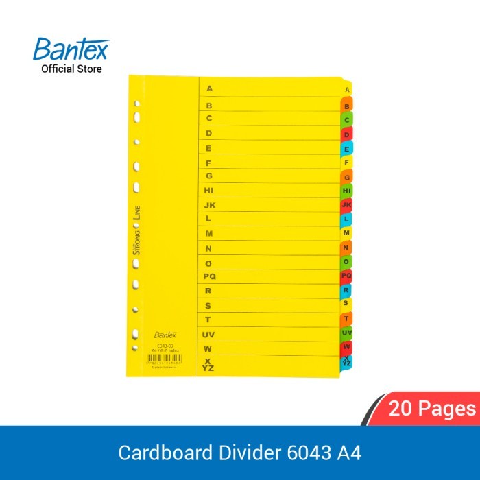 Jual Bantex Cardboard Divider & Indexes A4 A-Z (20 Pages) 6043 00 ...