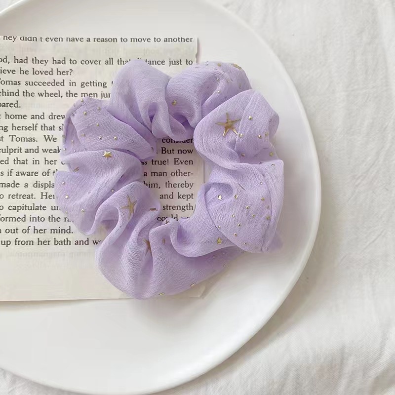 Jual ED - IKAT RAMBUT SCRUNCHIE KOREA MOTIF BINTANG / KUNCIRAN RAMBUT ...