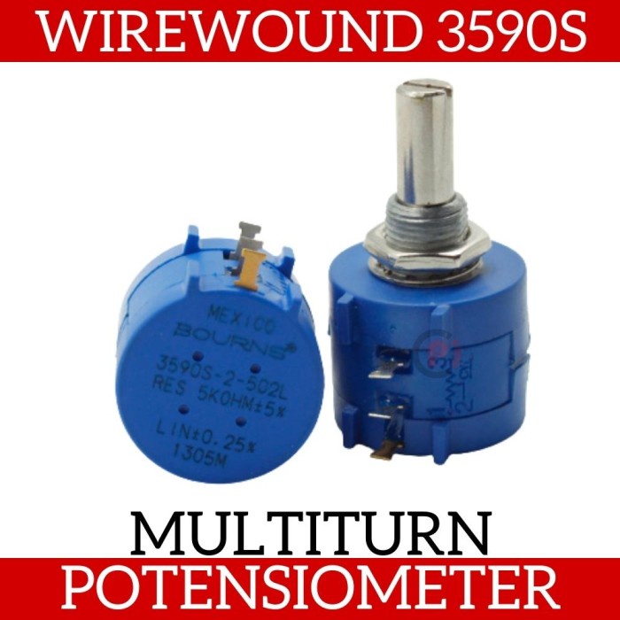 Jual BOURNS Potensiometer Ohm Wirewound Multi Turn Potensio 3590S ...