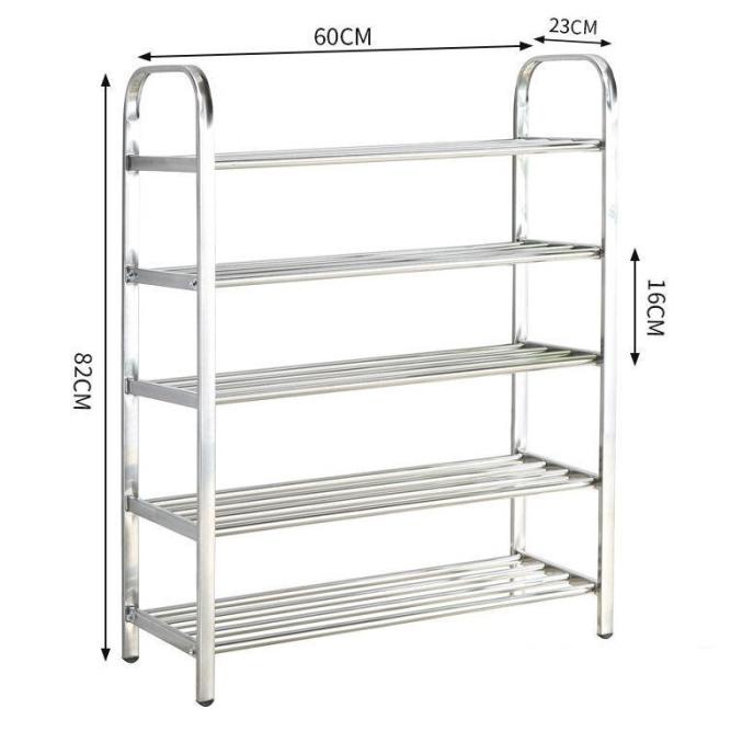 Jual rak sepatu stainless 5 susun minimalis modern | Shopee Indonesia