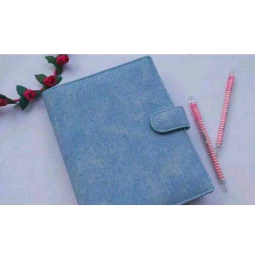Jual BINDER JEANS DENIM PREMIUM A5(20RING) B5(26RING) | Shopee Indonesia