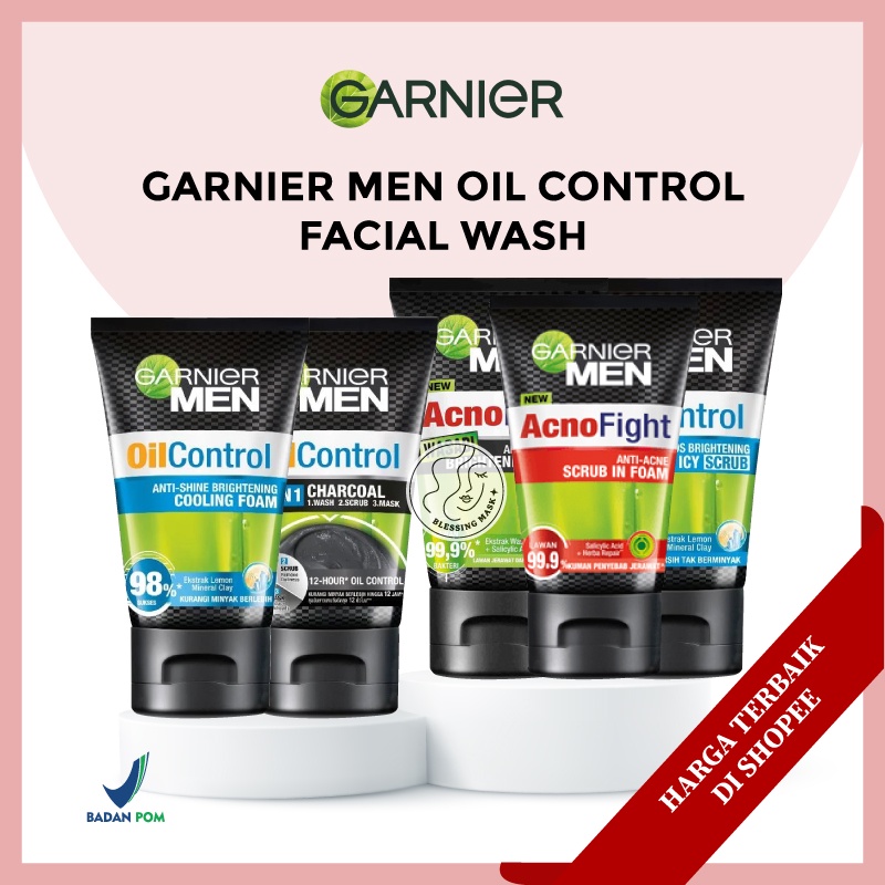 Jual Garnier Men Acno Fight Anti-Acne Scrub In Foam Cleanser | Acno Fight Wasabi | Oil Control ...