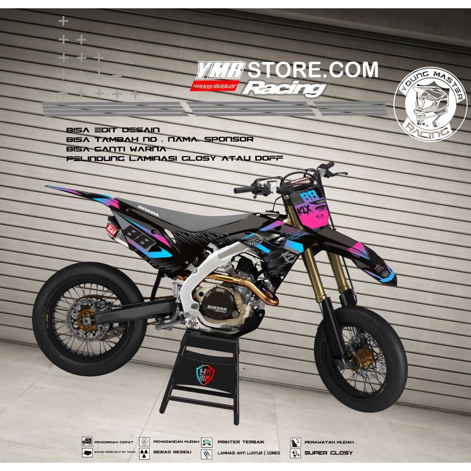 Jual Decal stiker crf - decal DTX klx bf150 decal all supermoto full ...