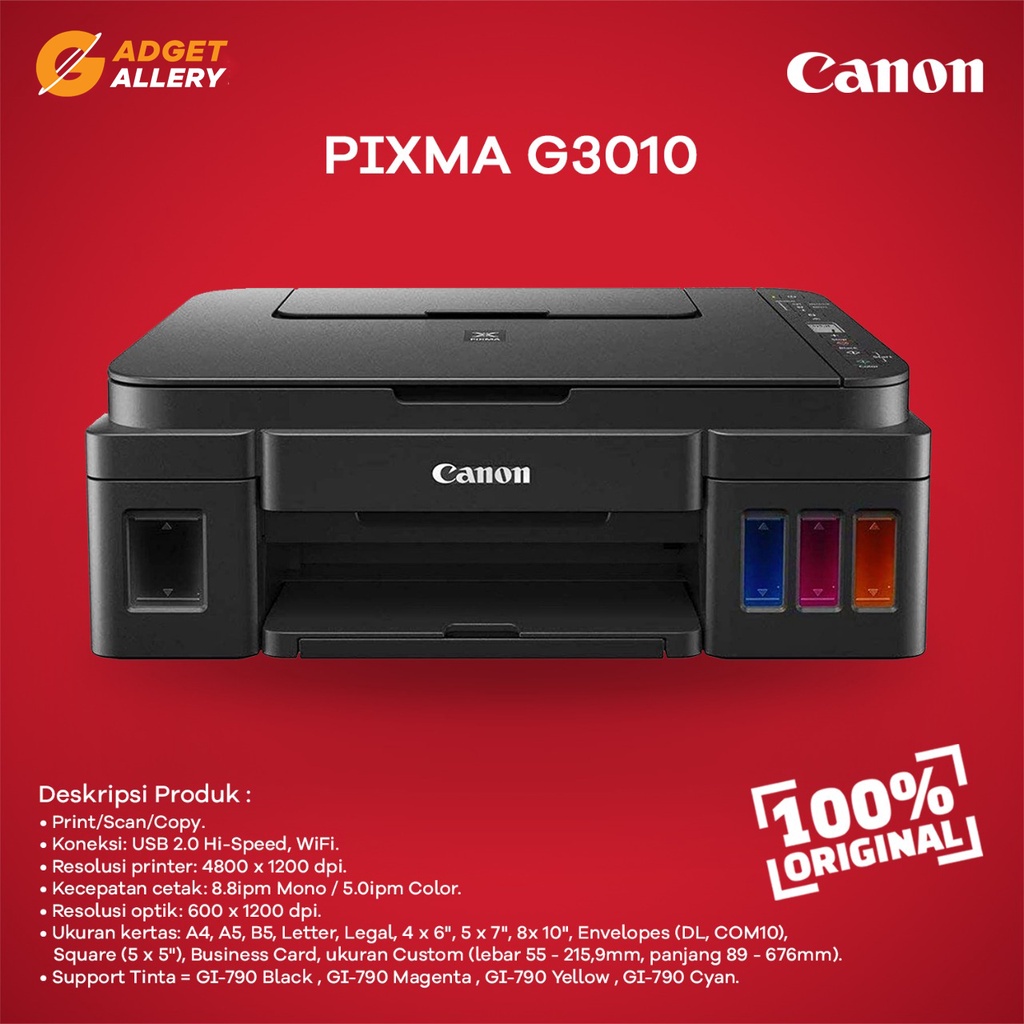 Jual Canon Pixma G3010 All-in-One Printer Print Scan Copy WiFi | Shopee ...