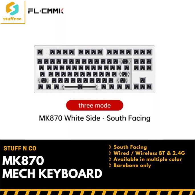 Jual Promo Fl Cmmk Mk870 Wireless Wired Mechanical Keyboard Barebone South Tkl | Shopee Indonesia