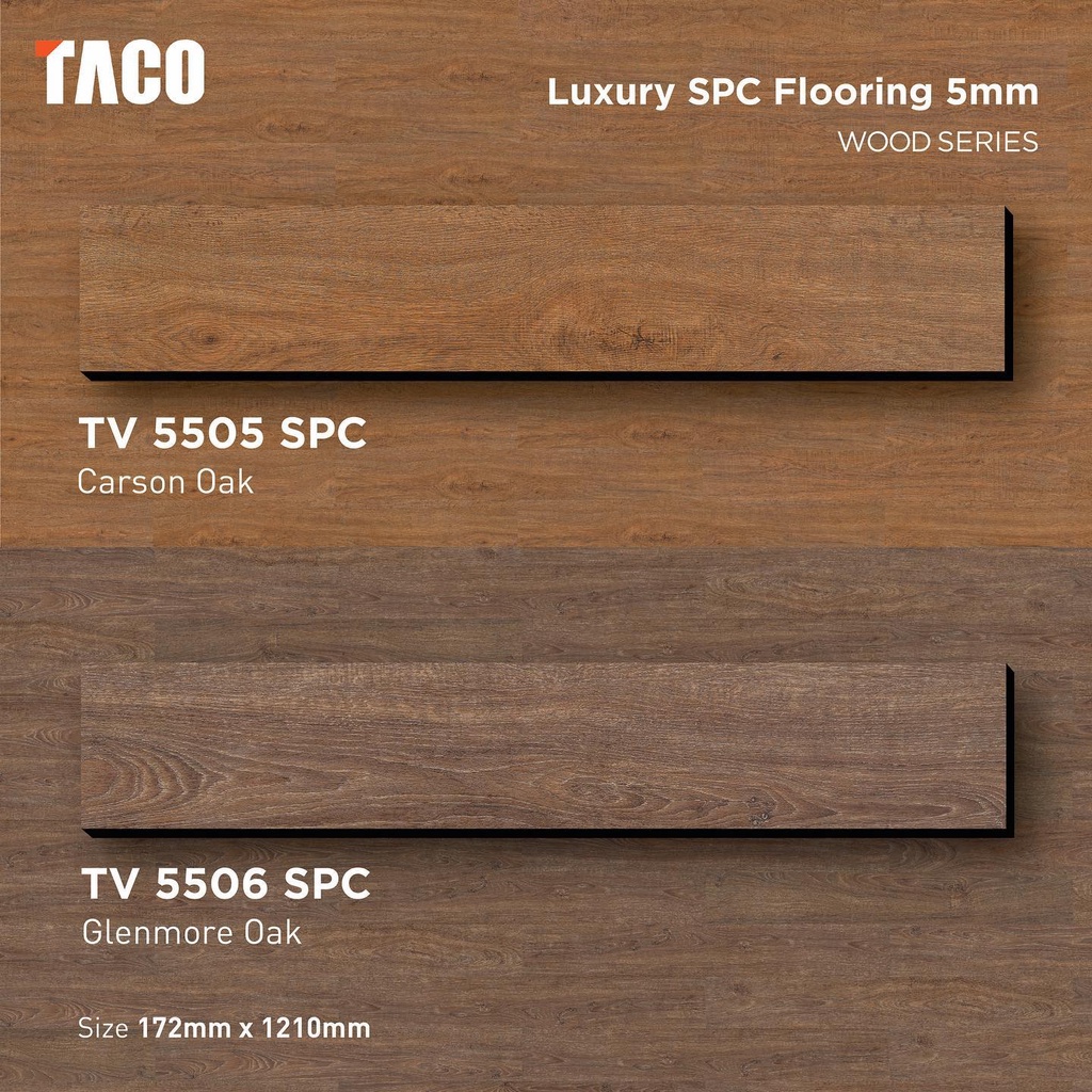 Jual TACO Vinyl Flooring SPC Woodgrain Lantai Kayu 5mm | Shopee Indonesia