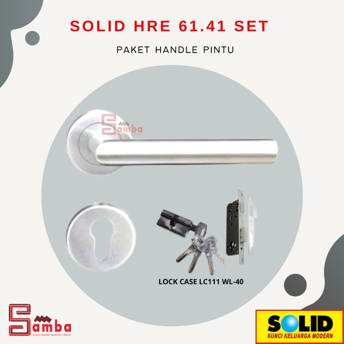 Jual SOLID HRE 61.41 PAKET GAGANG PINTU SET [HRE61.41] PAKET HANDLE ...