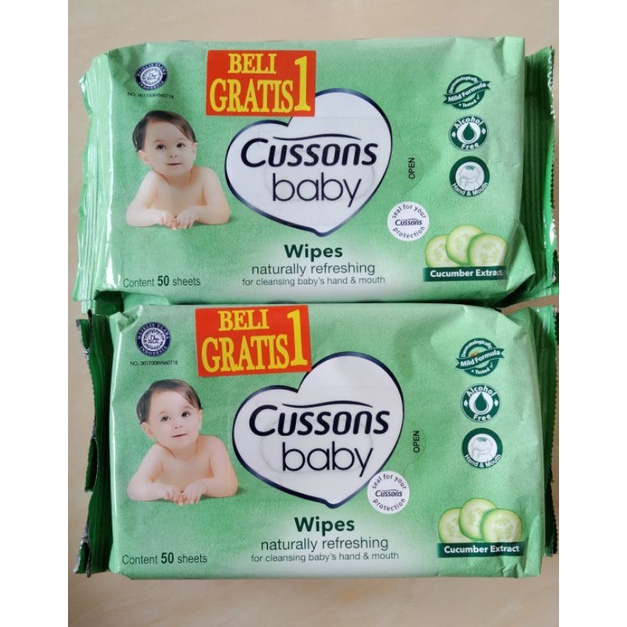 Jual CUSSONS BABY Wipes 45 sheet (Beli 1 Gratis 1) | Shopee Indonesia