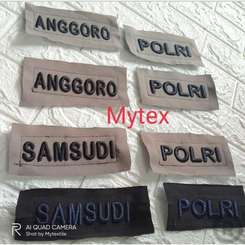 Jual bordir timbul Nama/Polri satuan bahan superfeel,portofino Bordir ...