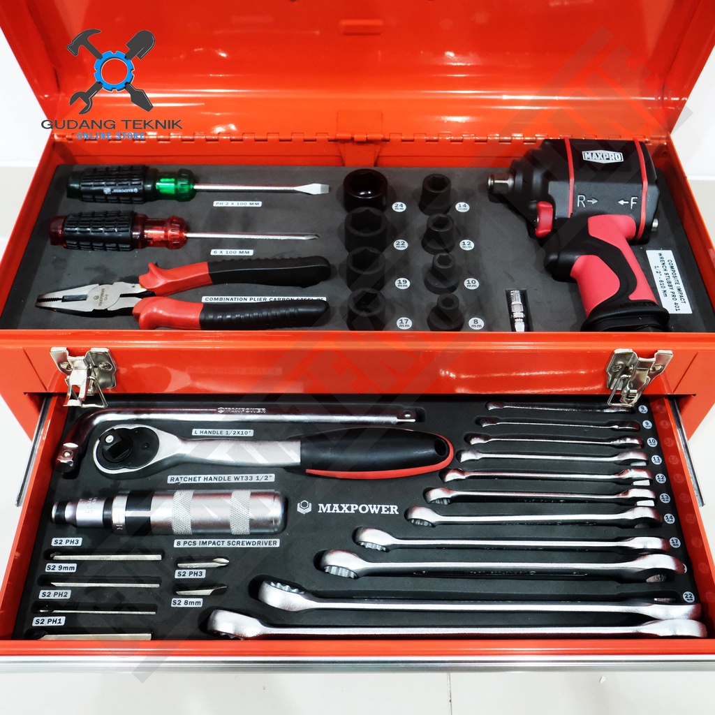 Jual Tool Kit SET 73pcs MAXPOWER MAXTS029 / Peralatan Alat Bengkel Impact Wrench SET - Hand Tool ...