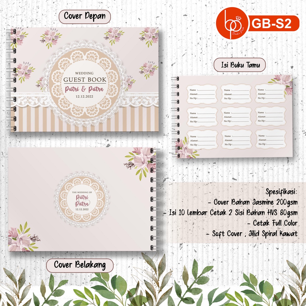 Jual Buku Tamu Undangan Nikah Pernikahan, Wedding Guest Book Classic ...