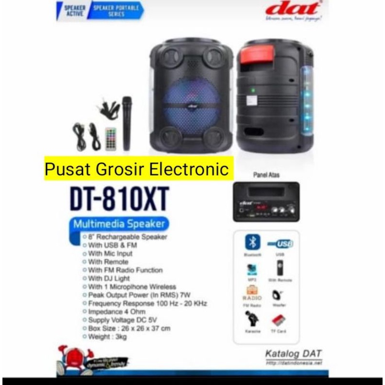 Jual SPEAKER WIRELESS DAT DT 810XT BLUETOOTH DT-810XT USB KARAOKE ...