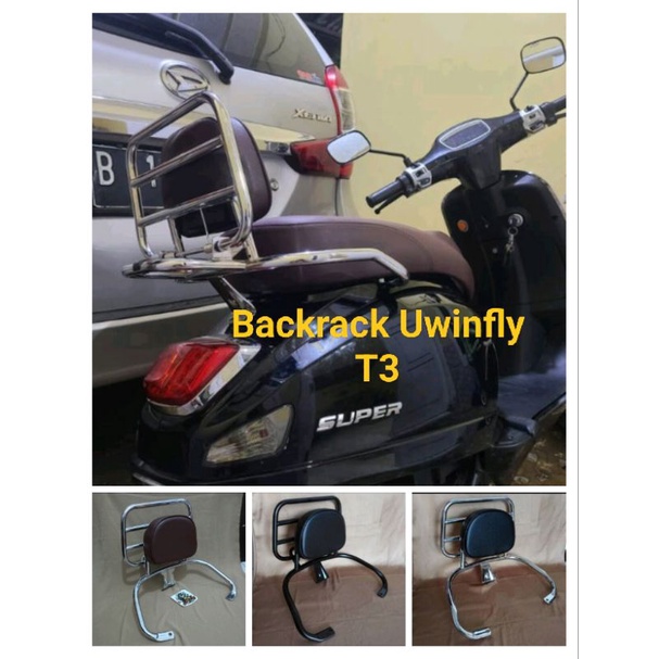 Jual Back Rack / Backrack Motor Listrik Smooth Zuzu dan Uwinfly T3 Plus ...