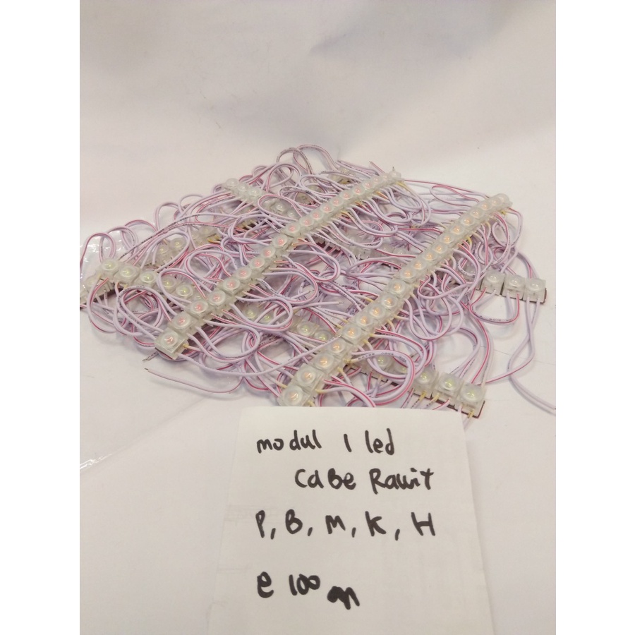 Jual Lampu Led Module/ Modul Strip 1 Led/ Mata 12 Volt Cabe Rawit ...