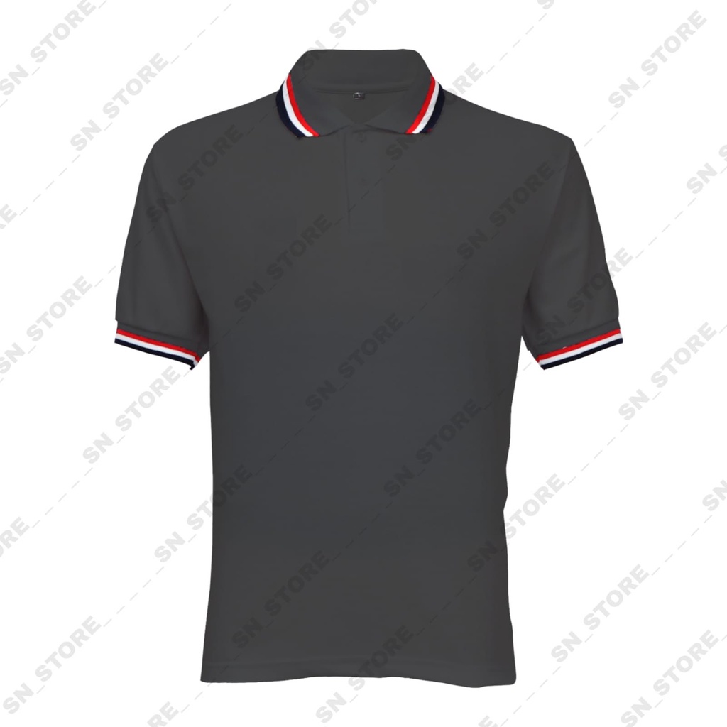 Jual SNSTORE - Kaos wangki t-shirt polo kerah 3 list atasan polos pria lengan pendek kancing 2 ...