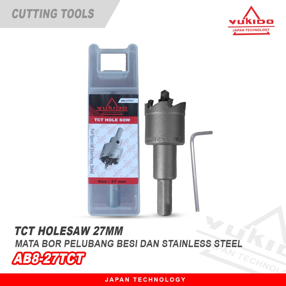 Jual Mata Bor BESI 27MM Holesaw Stainless Steel TCT Pelubang Besi Plate ...