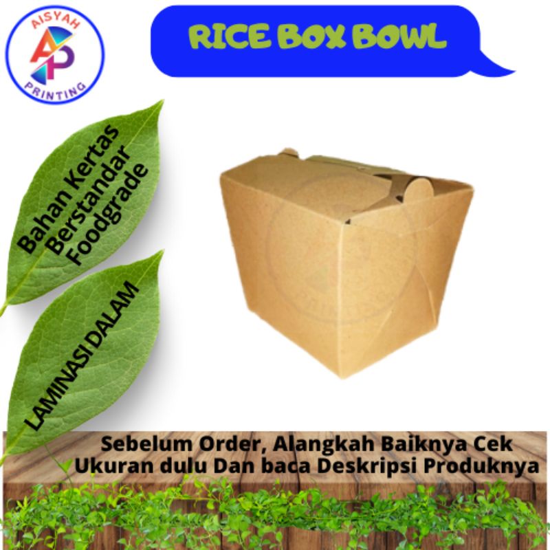 Jual Rice box Paper / Paper Rice box / Food Pail Large / BOX FOOD PAIL ...