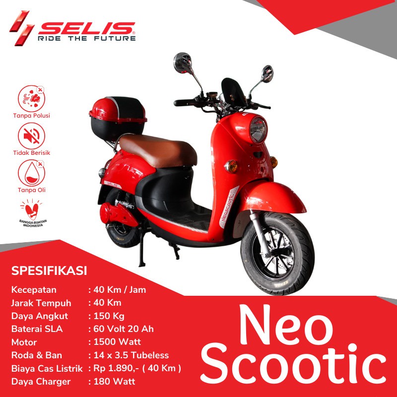 Jual Motor Listrik Selis Tipe Neo Scootic - Off The Road | Shopee Indonesia