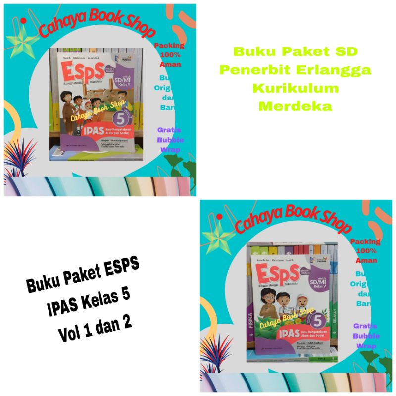 Jual Buku Paket ESPS IPAS Kelas 5 SD Vol 1 dan 2 Kurikulum Merdeka Erlangga | Shopee Indonesia