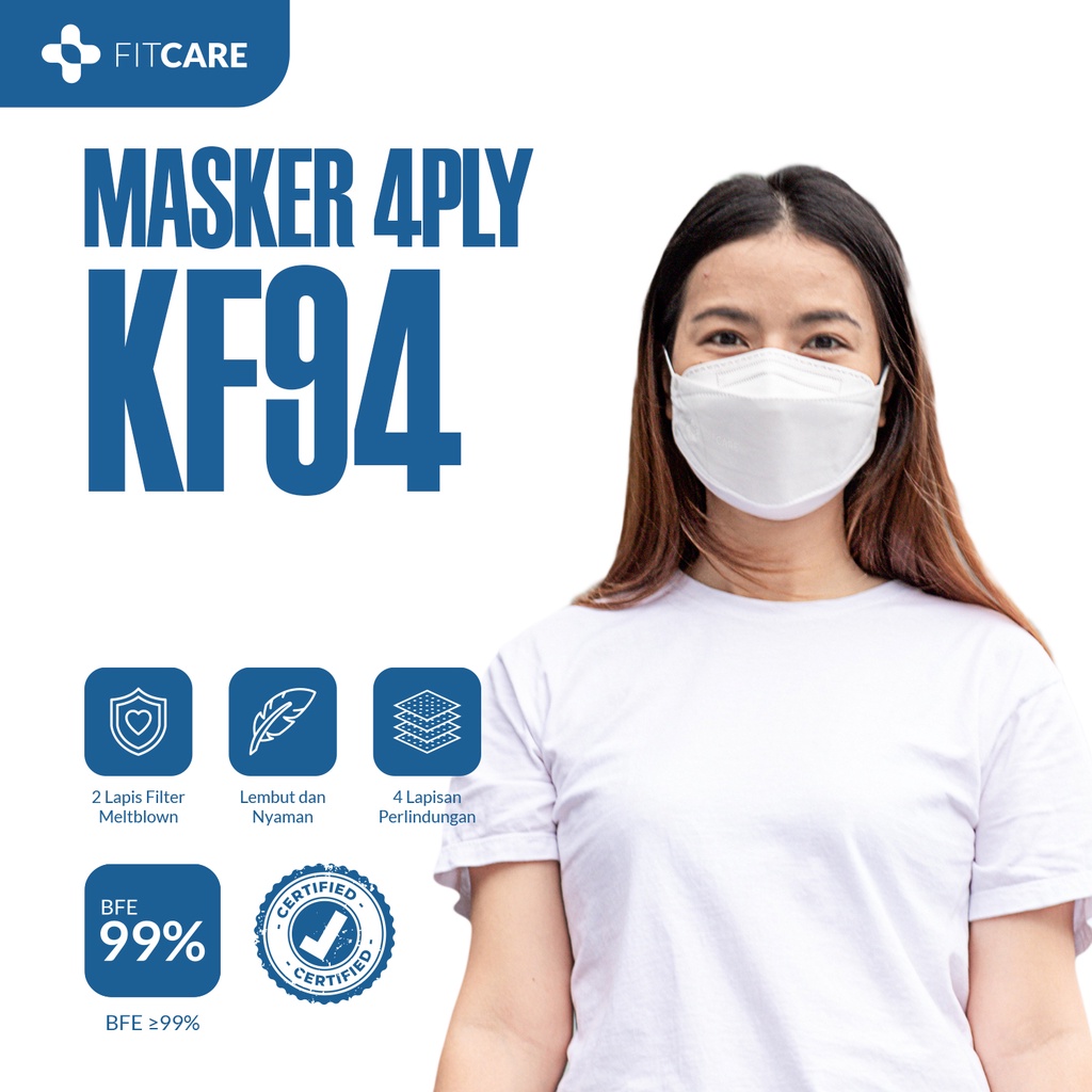 Jual Masker KF94 Original 4ply Earloop Fitcare Box isi 10 pcs | Shopee ...