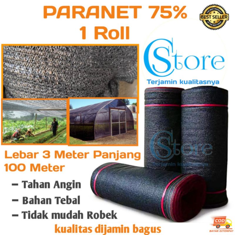 Jual Paranet 75% Lebar 3 meter panjang 100 meter | 1 Roll | Shopee ...
