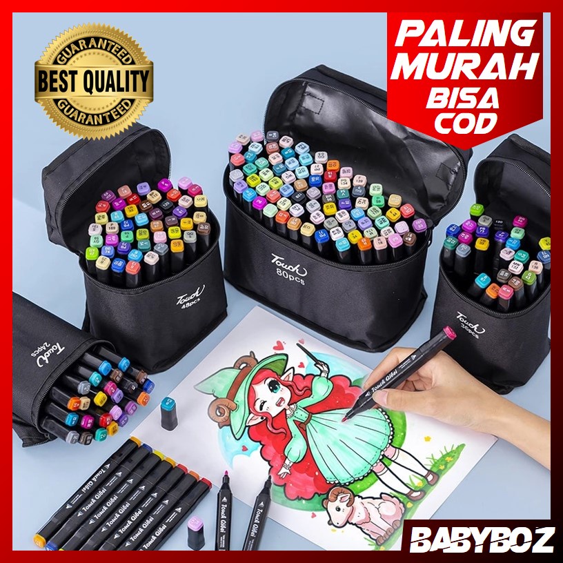 Jual BABYBOZ - TOUCH Spidol Dual Side Fine Art Brush Pen Art Marker Set ...