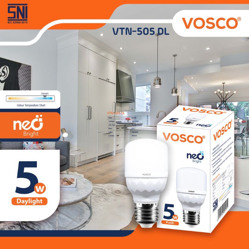 Jual Lampu Led Vosco 5watt 10watt 15watt | Shopee Indonesia