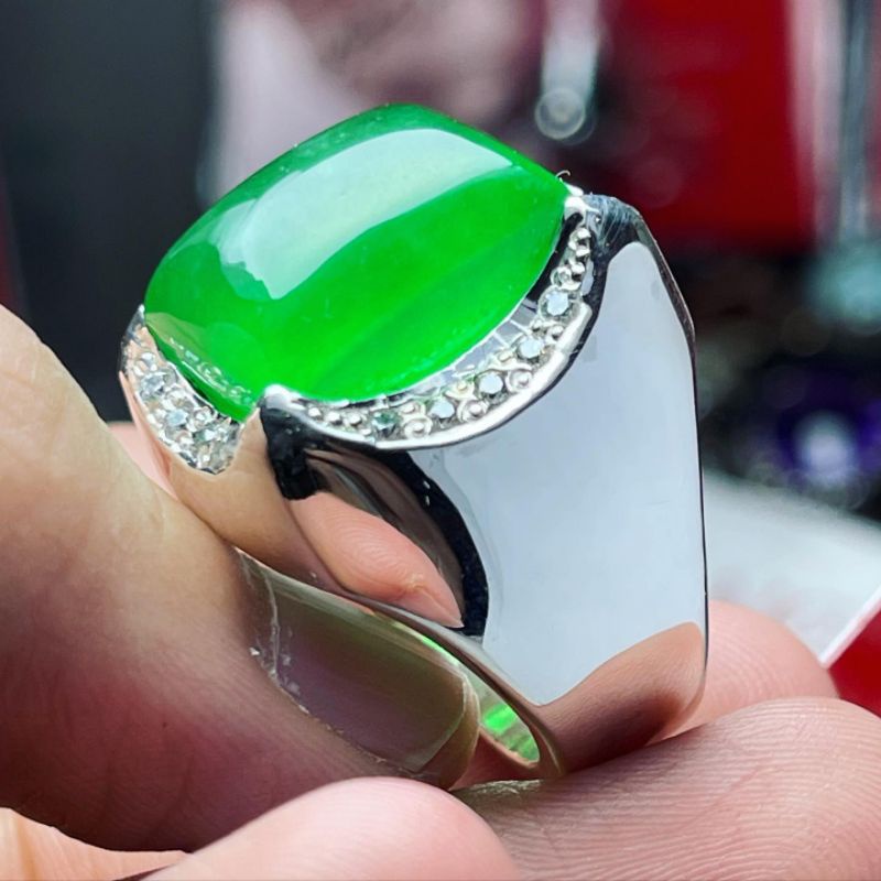 Jual natural [JADEITE JADE GIOK BURMA TIPE C TOP COLOR] emban cincin ...