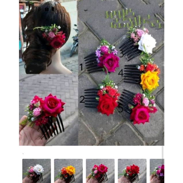 Jual RS_SIRKAM DAN TUSUK KONDE HIASAN RAMBUT BUNGA MAWAR YG CANTIK DAN ...