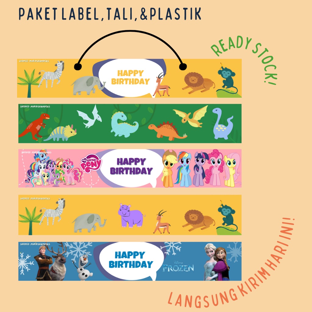 Jual Tas Plastik Ulang Tahun / Label Ultah Murah (label+plastik+tali ...